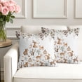 Forest Animal Pillow Covers Set of 4, Brown Deer Bear Hedgehog Bird ...