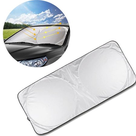 Windshield Sun Shade 2-Piece Foldable Car Front Window Sunshade for ...