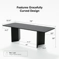 Brix 79"x33.5" Soild Wood Dining Table Rectangle Kitchen Table, Black - Walmart.com