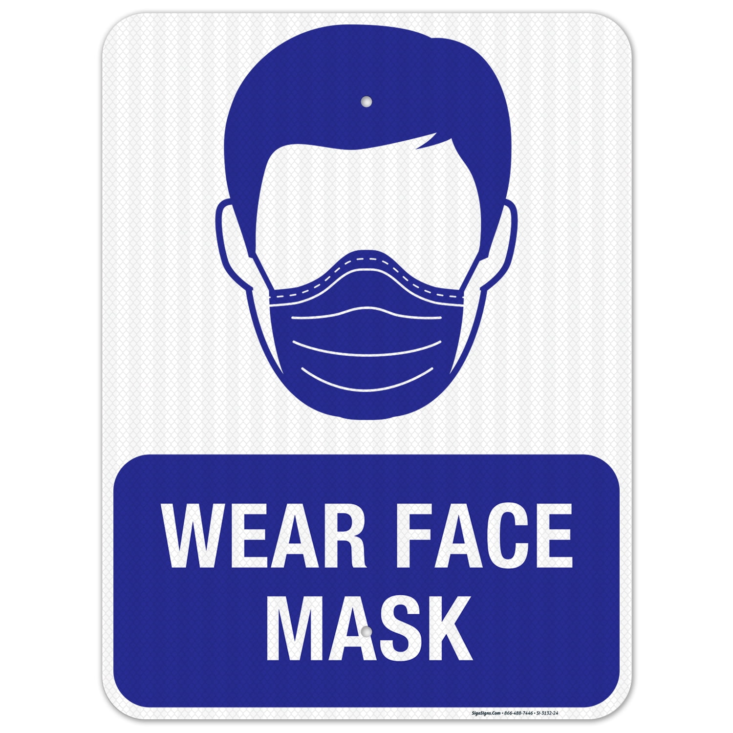 Please Wear Face Mask Sign, 18x24 Reflective Aluminum EGP - Walmart.com