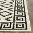 SAFAVIEH Dhurrie Terrance Geometric Wool Area Rug, Ivory/Black, 3' x 5 ...