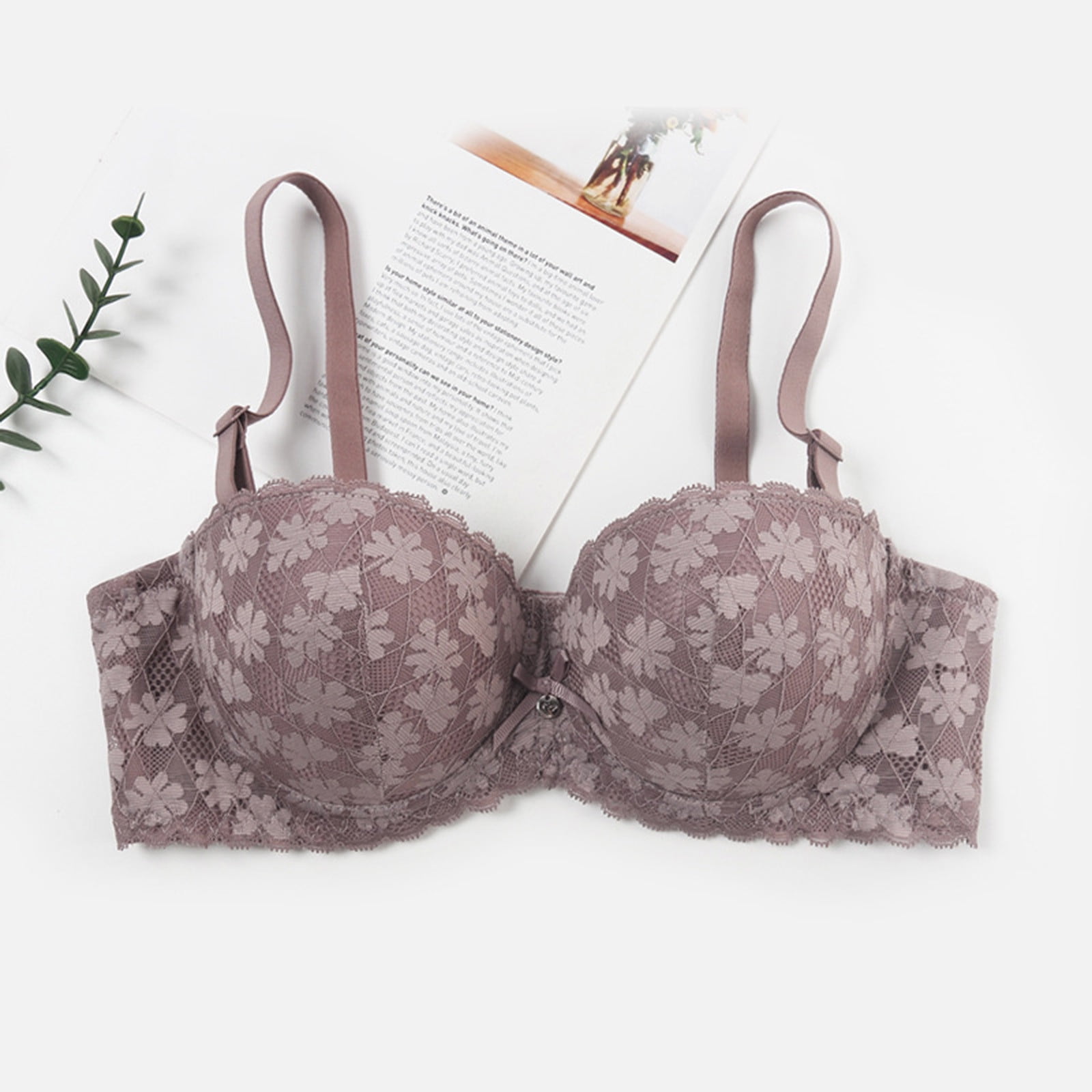 Click here for Fankiway Womens Wireless Lace Patchwork Bra With B... prices