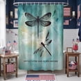 Abstract Dragonfly Pastoral Shower Curtain for Bathroom, Gradient ...