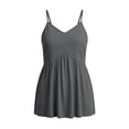 dazeni Womens Pleated Cami Tops Spaghetti Straps V Neck Blouse Loose ...