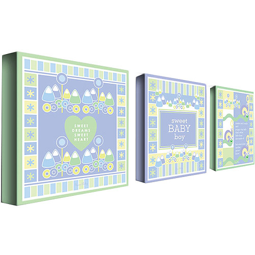 Trademark Art "Sweet Baby Boy" Canvas Art by Grace Riley, 3-Piece Panel ...