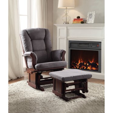 Othniel Gray Swivel Accent Chair with Ottoman Rocker Glider Chairs ...