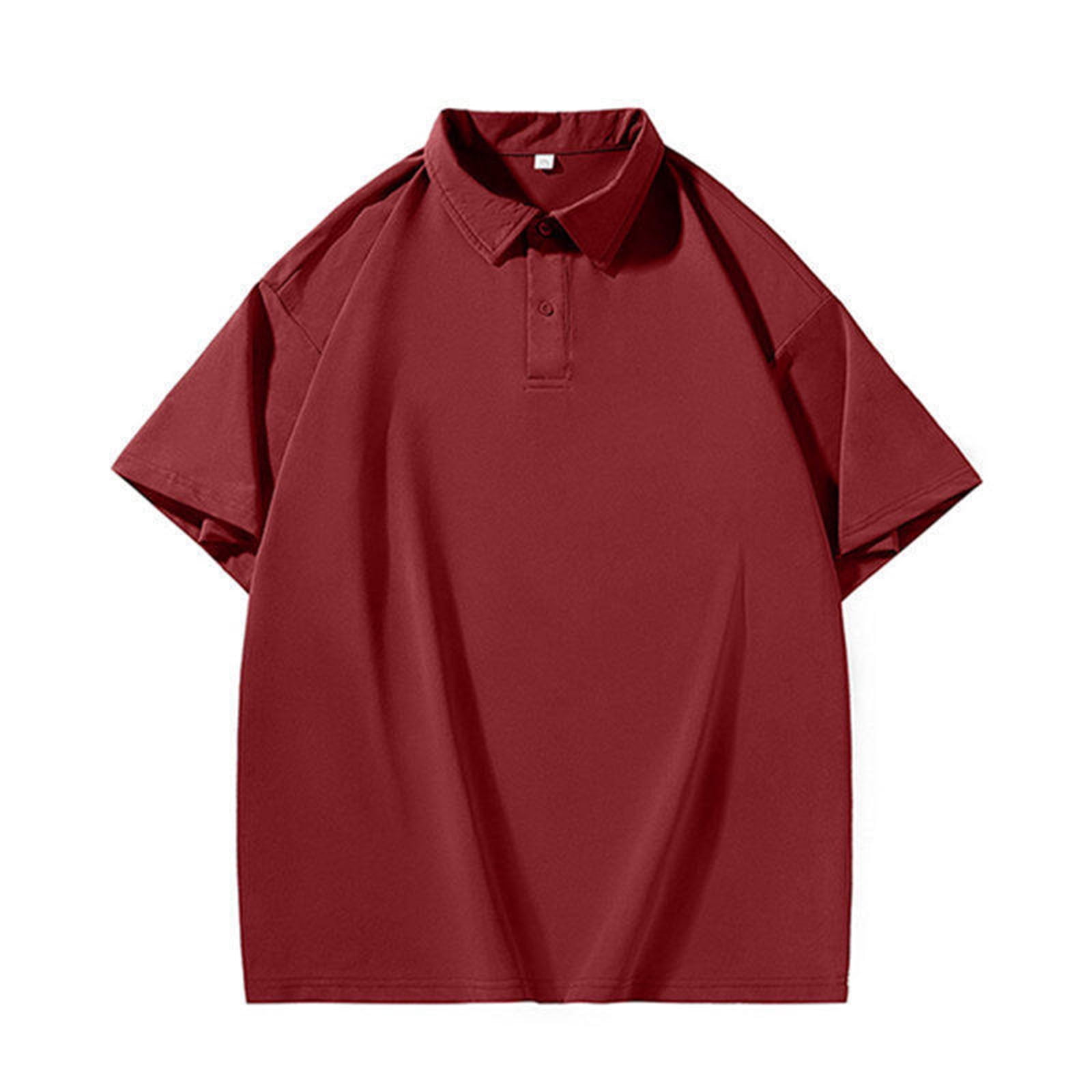 Click here for Hoksml Man Plus Size Polos Solid Color Collared Bu... prices