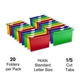 Staples Colored Hanging File Folder, 5-Tab Letter Size, 20/Box (ST13324 ...