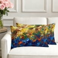 Blue Yellow Green Lumbar Pillow Covers 12 x 20 Inch Pillow Covers Set ...
