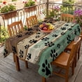 Cute Animal Footprints on Wood Plank Table Cloth 60x84in, Waterproof ...