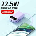 50000mAh Portable Power Bank - 4 Data Cables/Lanyard/LED Display, Fast ...