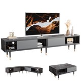 Eva TV Stand for TVs up to 85", Modern High Gloss 77" Entertainment ...