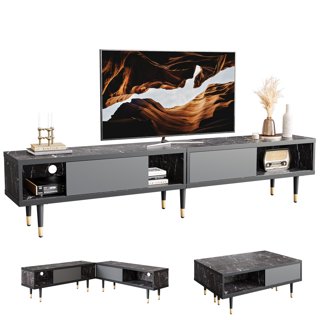 Eva TV Stand for TVs up to 85", Modern High Gloss 77" Entertainment ...