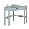 HOMCOM Corner Desk, Triangle Computer Desk with Drawer and Storage ...