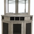 Home Source Stone Grey Corner Bar Unit: Liquor Storage with Wine Rack ...