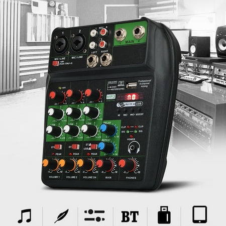 4 Channel bluetooth Professional Mini Digital Audio Mixer Sound DJ ...