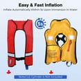 WARMOUNTS Automatic Inflatable Life Jacket w/ 2 Reflectors & Whistle ...