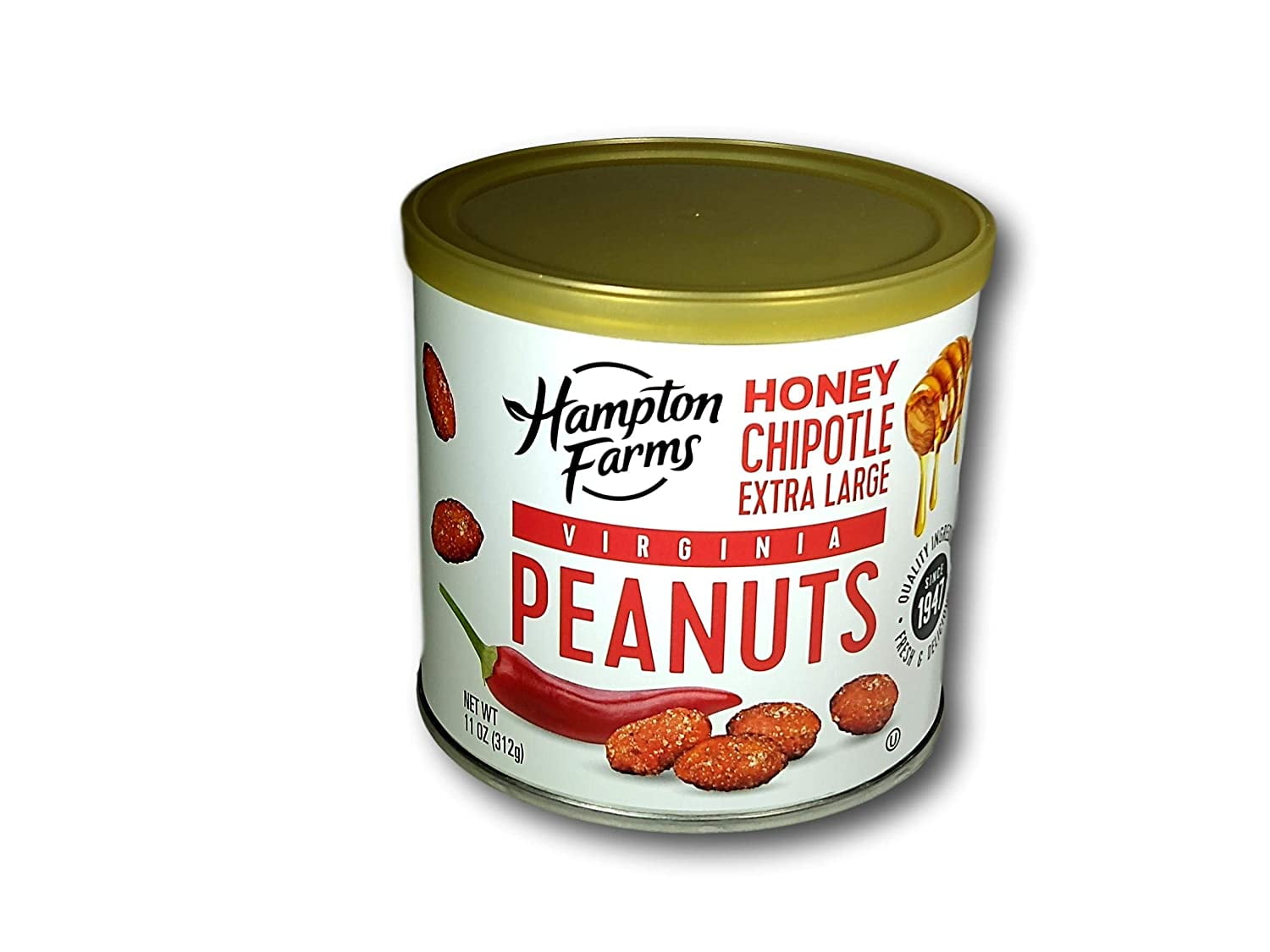 Hampton Farms - Honey Chipotle XL Peanuts 11oz - Walmart.com