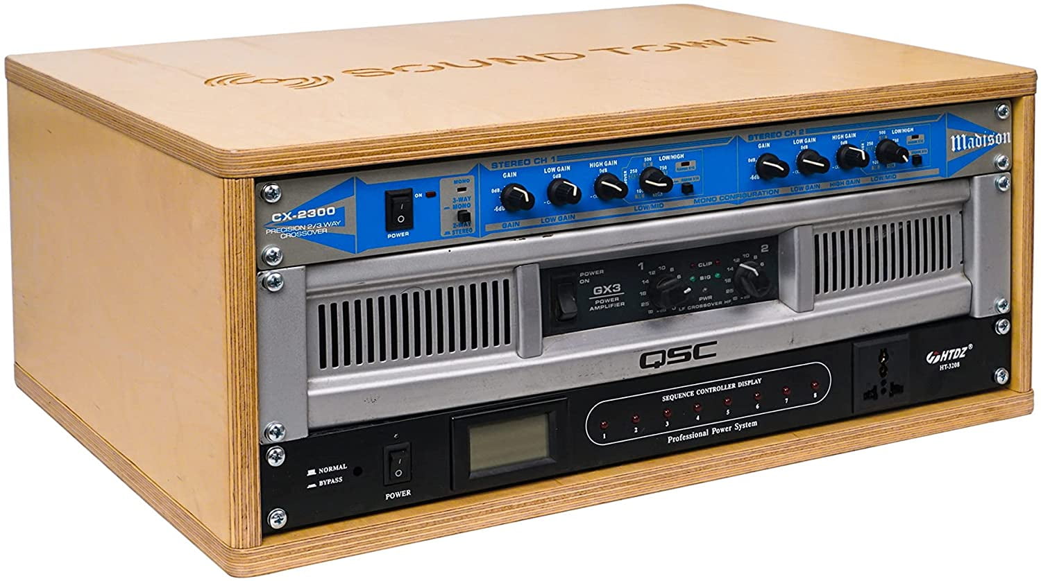 Sound Town DIY 4U Studio Rack with Baltic Birch Plywood, Golden Oak ...