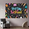 1pc Vibrant "First Day of School" Party Backdrop tapestry- Colorful ...
