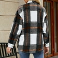 Women's Casual Plaid Lapel Woolen Button Up Pocketed Long Shacket Coat ...