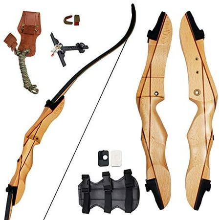 SinoArt 62" Recurve Bow Wooden Takedown Archery Bow 20 25 30 35 40lbs ...