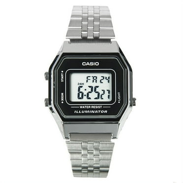 Casio Unisex Quartz Wristwatch, Stainless Steel Vintage Silver A158WA-1, Water Resistant, Metal ...