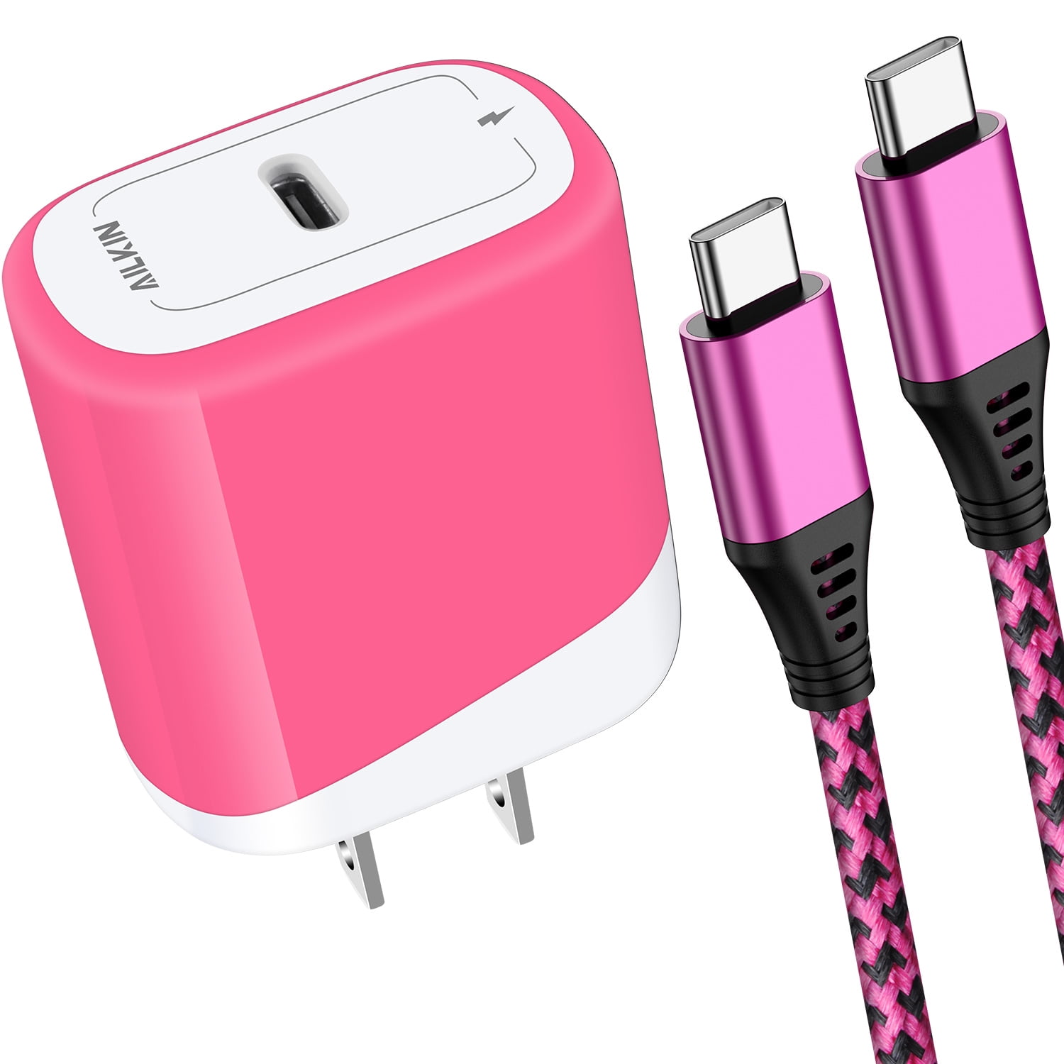 Ailkin Usb C Wall Charger Block With Usb C Cables 6ft20w Pd Type C