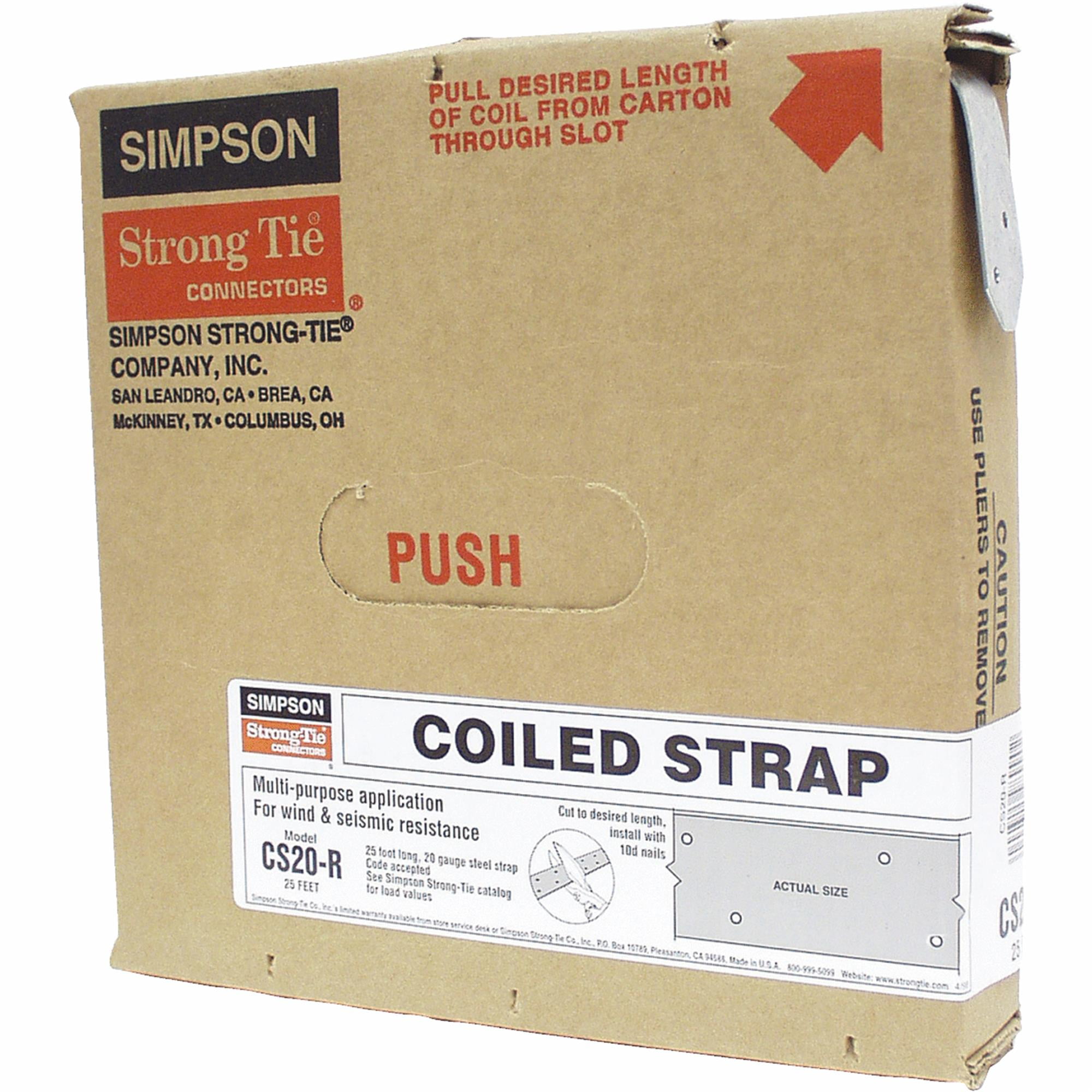 Simpson Strong-Tie 1-1/4 in. x 25 ft. Galvanized Steel 20 Gauge Coiled ...