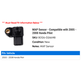 MAP Sensor - Compatible with 2005 - 2008 Honda Pilot 2006 2007 ...