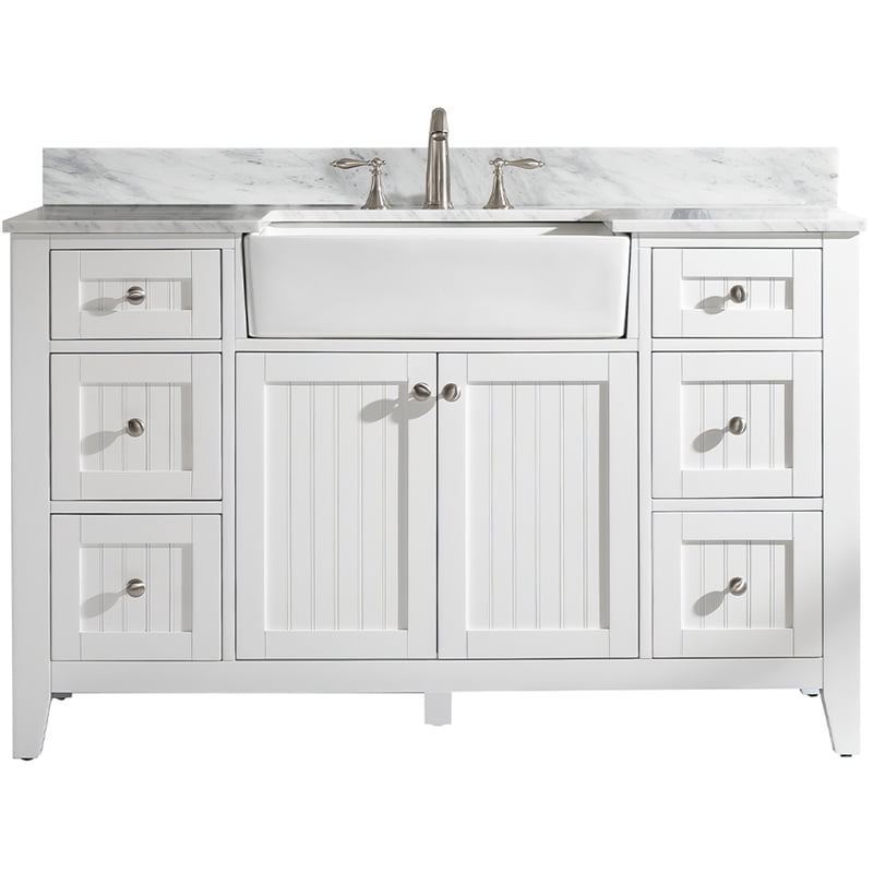 Design Element Burbank 54" Single Vanity in White - Walmart.com