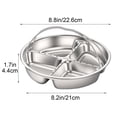 5 Compartment Plate, Divided Stainless Steel Serving Tray for Meal Prep ...