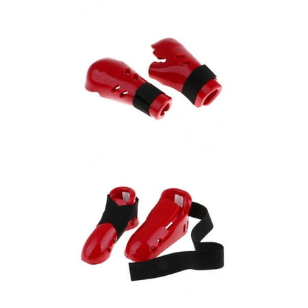 Taekwondo Foot Hand Guard Karate Foot Gear Sparring Shoes Gloves M ...