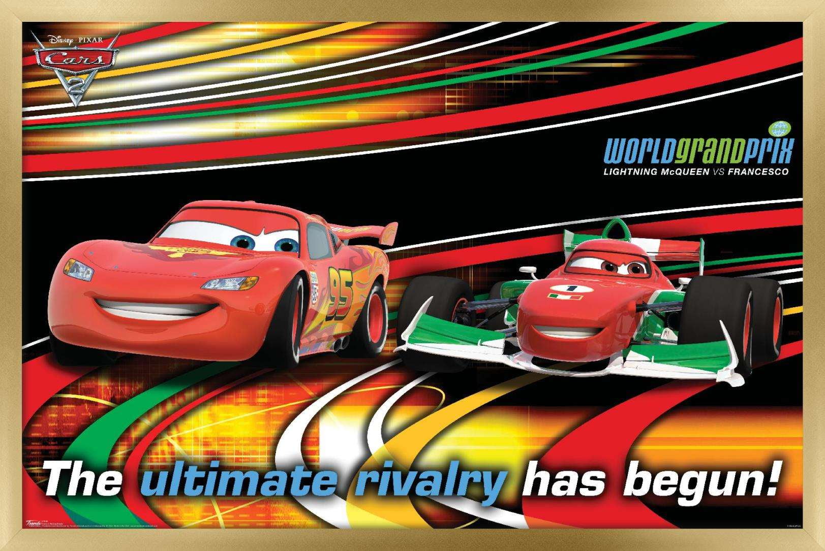 Disney Pixar Cars 2 - Racing Rivals Wall Poster, 22.375" x 34", Framed ...