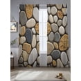 Abstract Cobblestones Pattern Chiffon Sheer Curtains 84 Inches Long ...