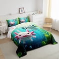 Castle Fairy Cartoon Axolotl Full Size Comforter Sets,Ocean Salamander ...