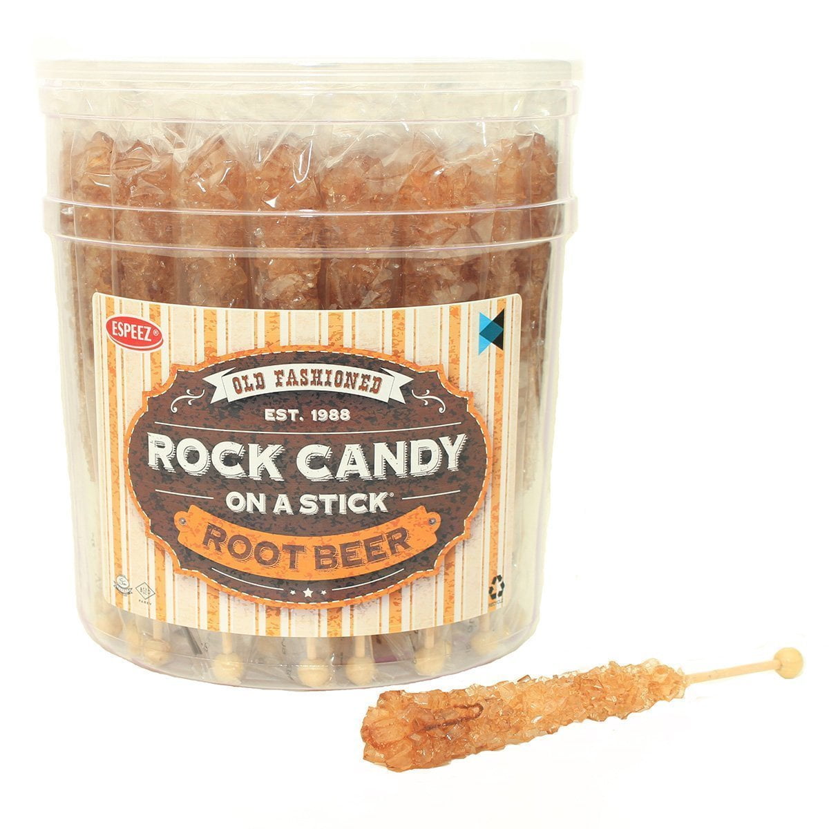 Extra Large Rock Candy Sticks: 36 Root Beer Lollipop - Brown Crystal ...
