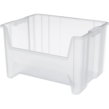 Mighty Tuff Large Nesting Stack Storage Bin, All, Plastic, Gray ...