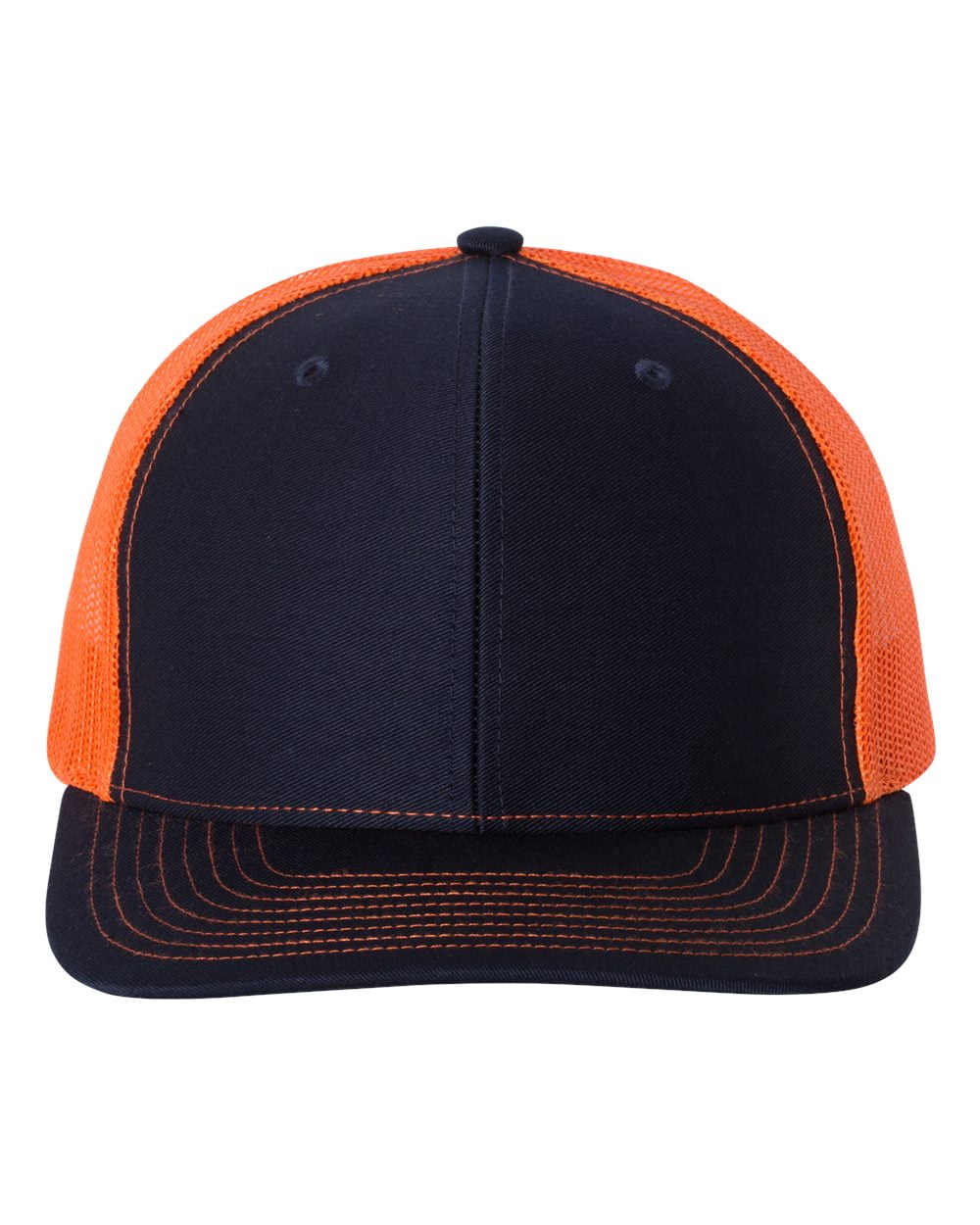 Richardson - Adjustable Snapback Trucker Cap - 112 - Navy/ Orange ...