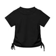 Big Girls' Cute T Shirts Fashion Ribbed Knit Solid Color With Tie ...
