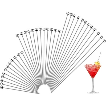 36 Pieces Cocktail Picks Stainless Steel Martini Picks 4 Inch 6 Inch 8 ...