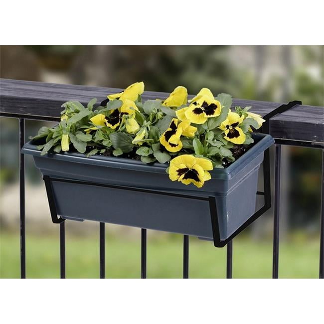 89054 Black Over the Deck Adjustable Flower Box Holder - Walmart.com