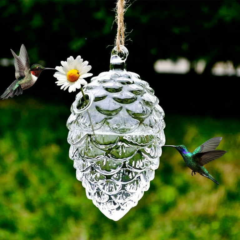 Unique Hummingbird Feeders Phewnyzo Unique Design Green Glass Hanging