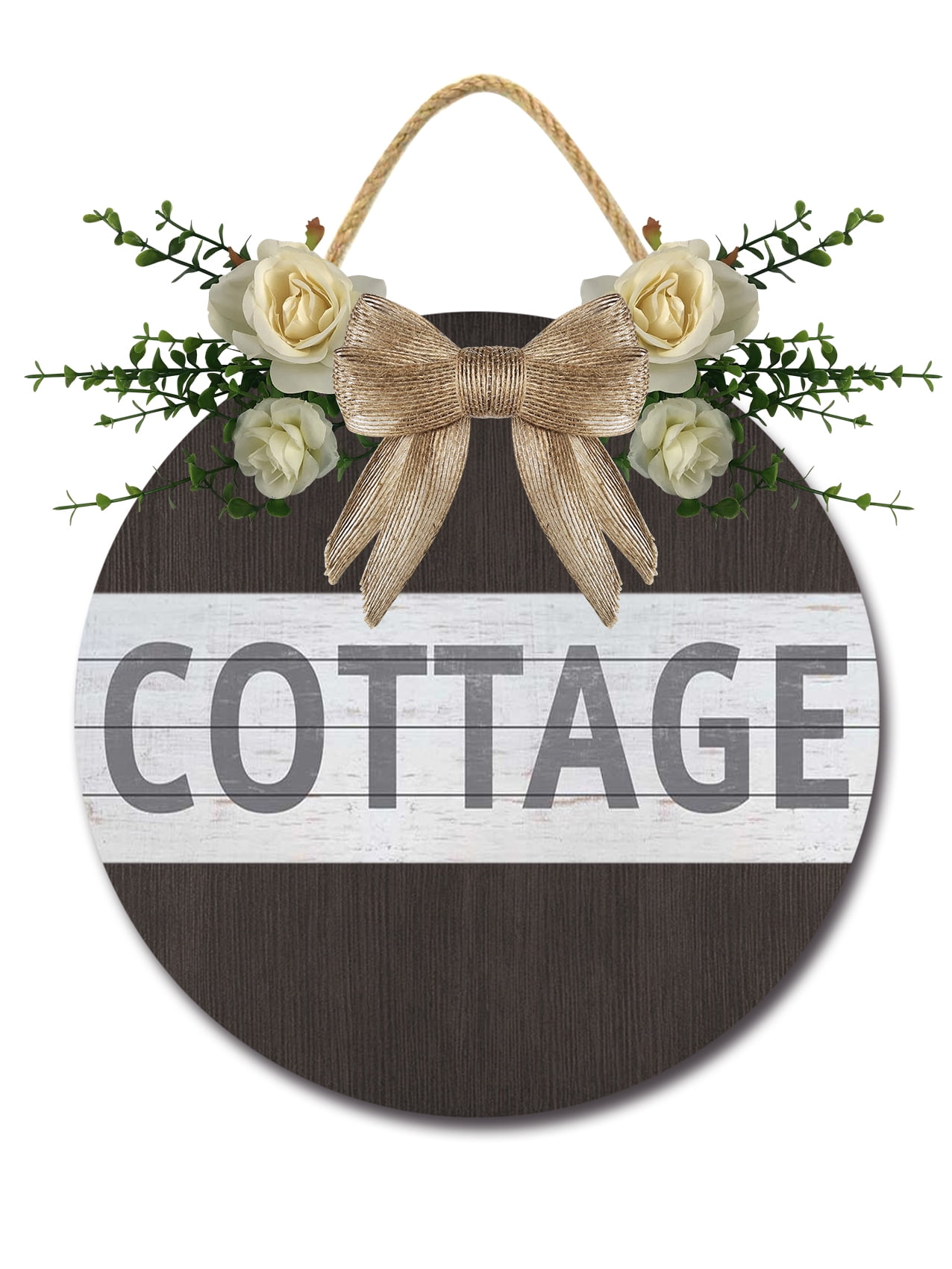 Front Door Porch Decorations Cottage Door Hanging Sign 12 inch Wooden ...