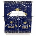Blue Gold Graduation Cap Swag Curtains Valance and Tier Set, Graduates ...