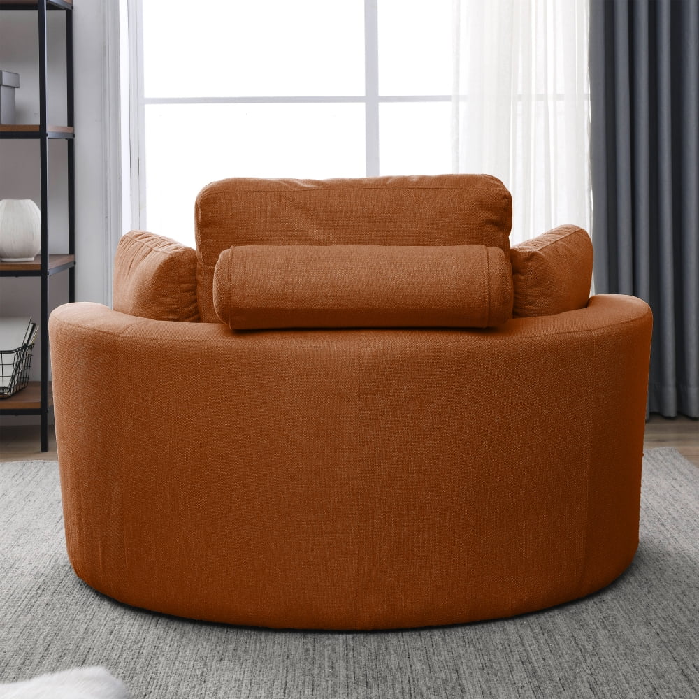 Accent Barrel Chair, Modern Swivel Sofa Chair Chaise Lounge with ...