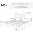 Allewie King Size Bed Frame with Velvet Upholstery, Adjustable Diamond ... Allewie King Size Bed Frame with Velvet Upholstery, Adjustable Diamond ...