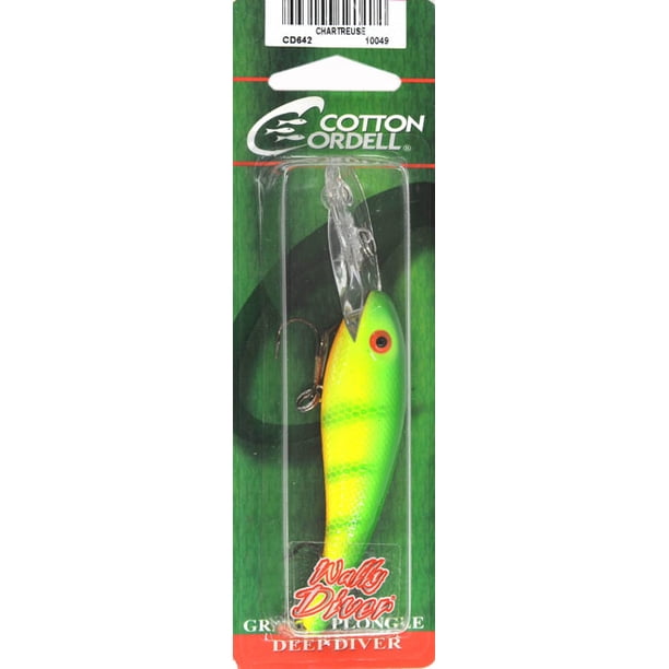 Cotton Cordell Wally Diver Fishing Lure Hard bait Chartreuse 3 1/8 in 1 ...