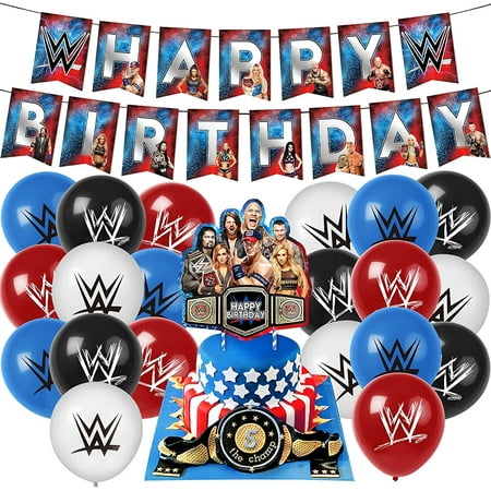 WWE IGUOHAO birthday,wwe birthday party decorations Set includes wwe ...