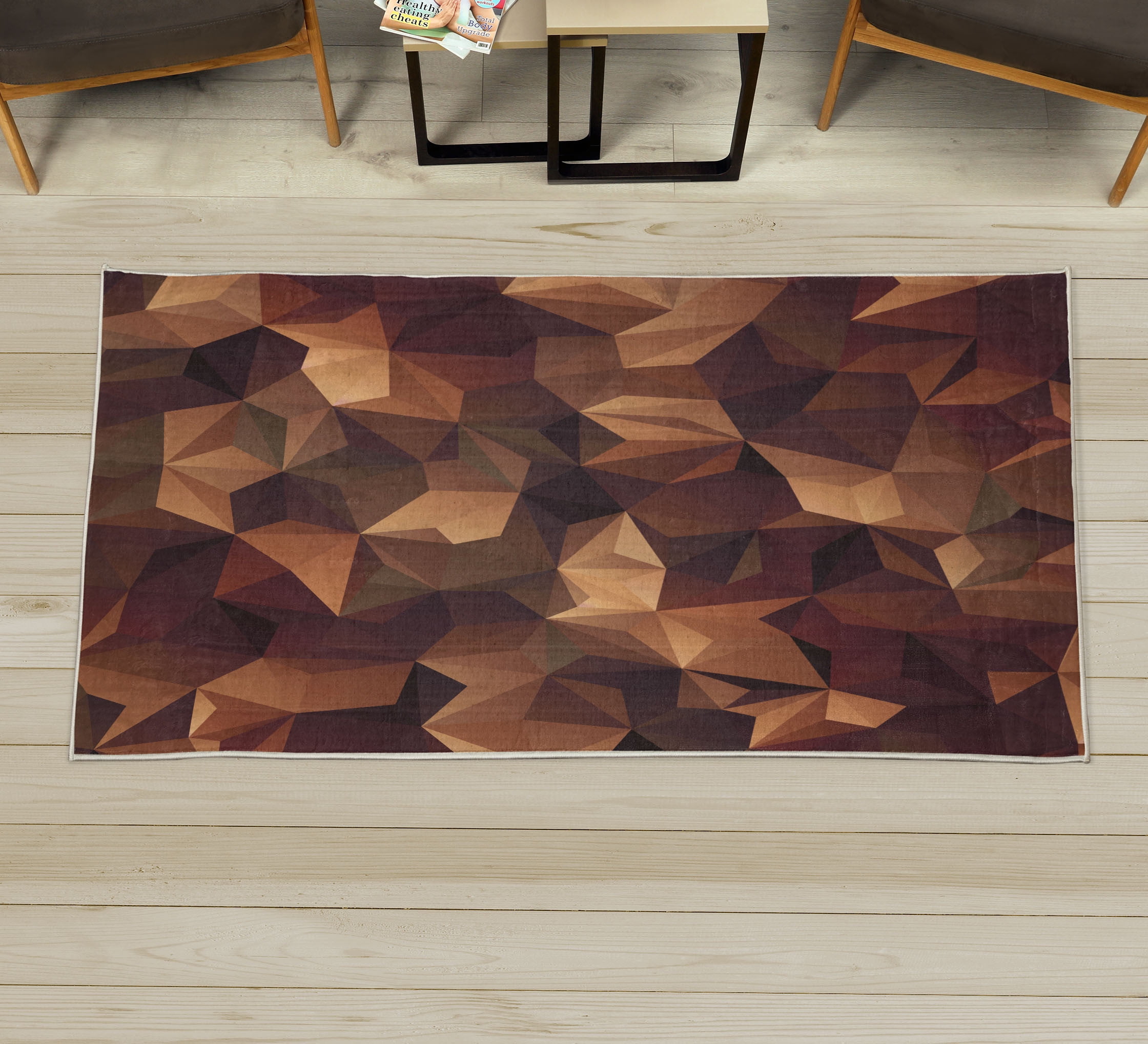 Geometric Decorative Rug, Abstract Style Composition Camouflage Design ...